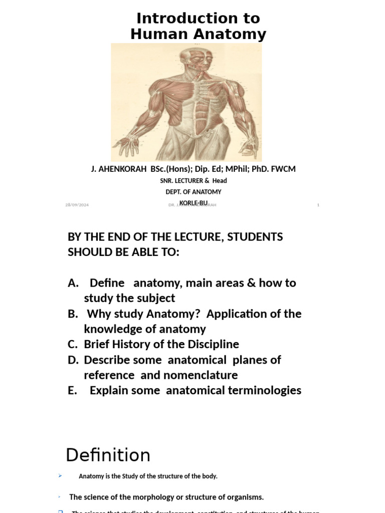 Intro Anatomy For Allied Health Sciences 2022 | PDF