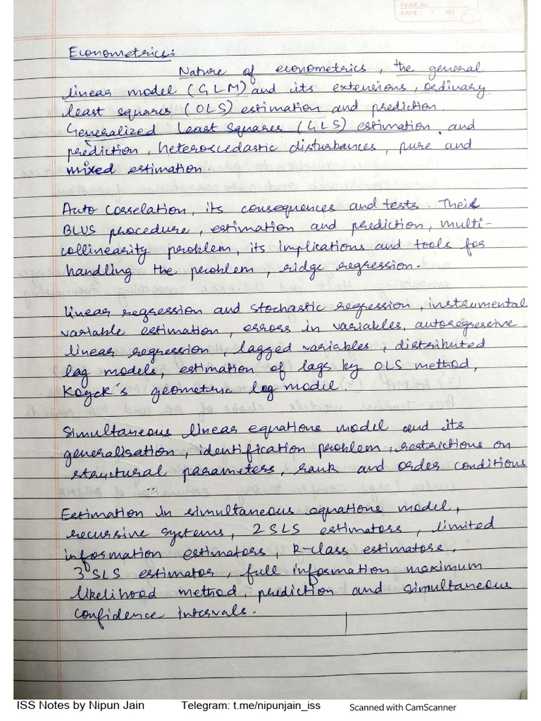 Econometrics Part 1 Pdf