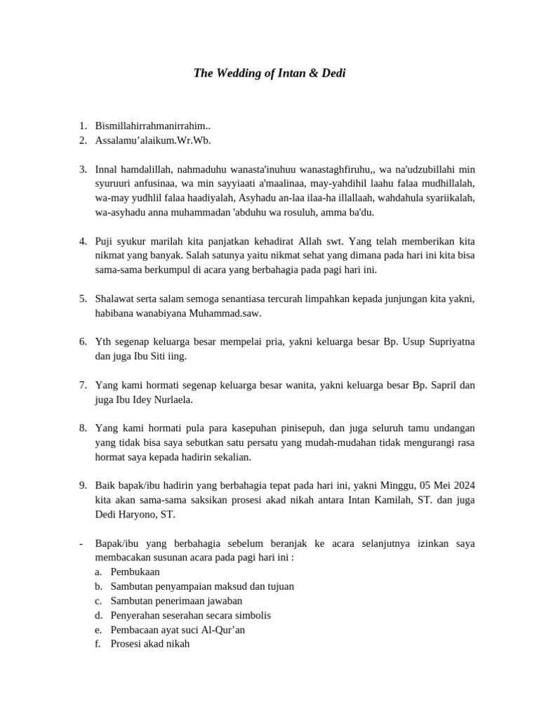 The Wedding of Intan | PDF