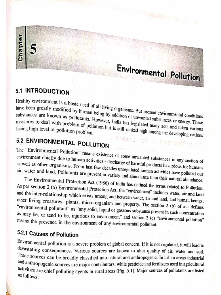 Chapter - 5 Environmental Pollution | PDF