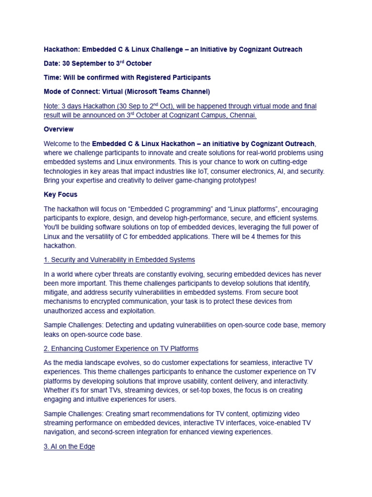 Hackathon Invitation - Cognizant Outreach | PDF