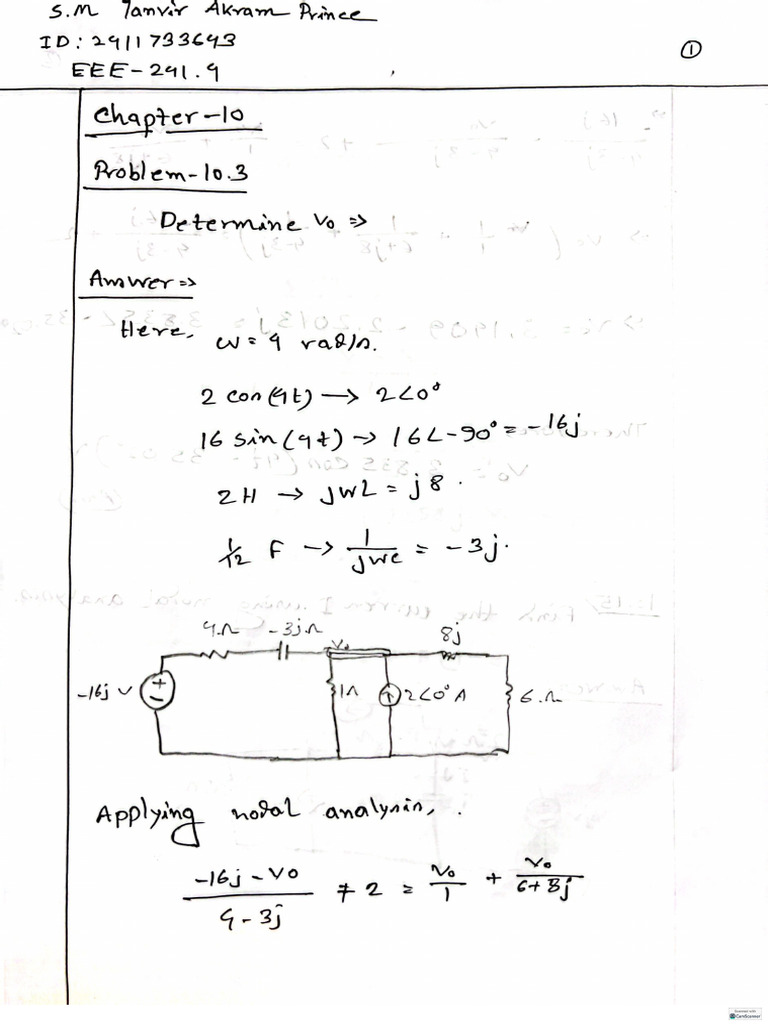 EEE-241 Chapter 10 Assignment | PDF