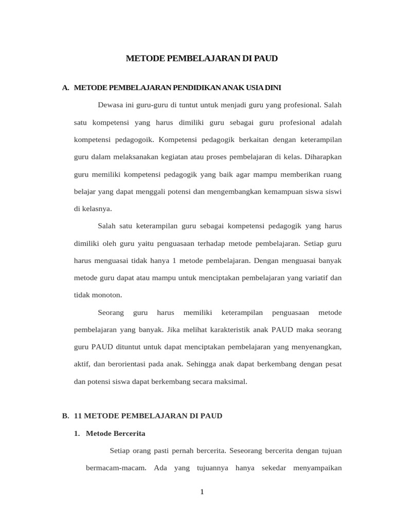 Metode Pembelajaran | PDF