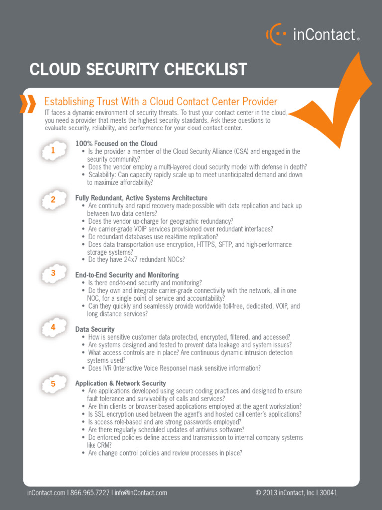 Cloud Security Checklist FINAL | PDF