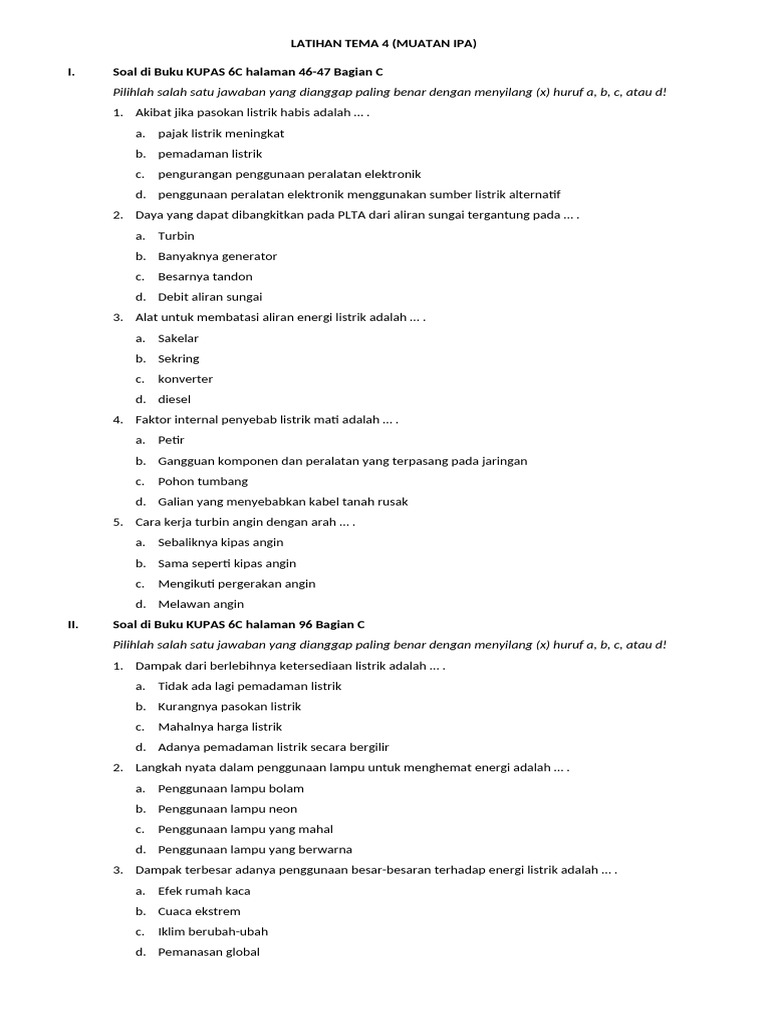 Latihan Tema 4-Ipa | PDF