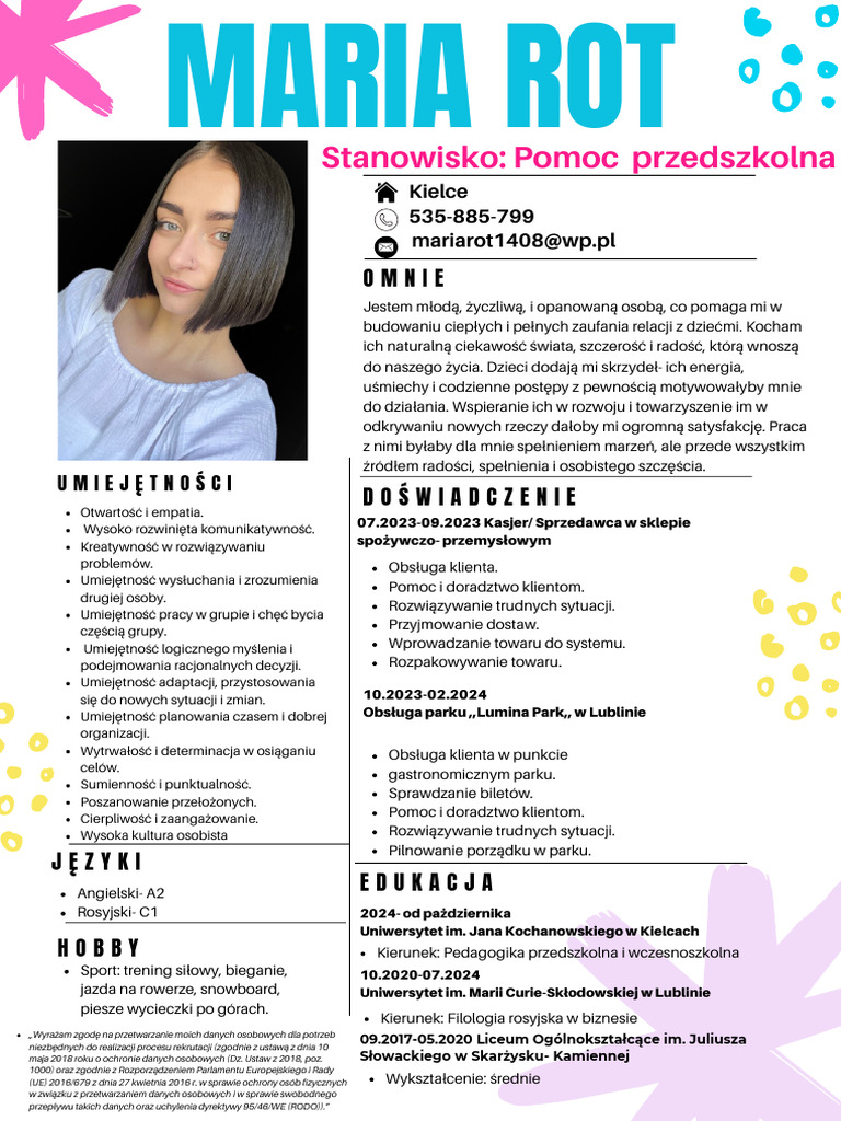 CV Maria Przedszkole | PDF