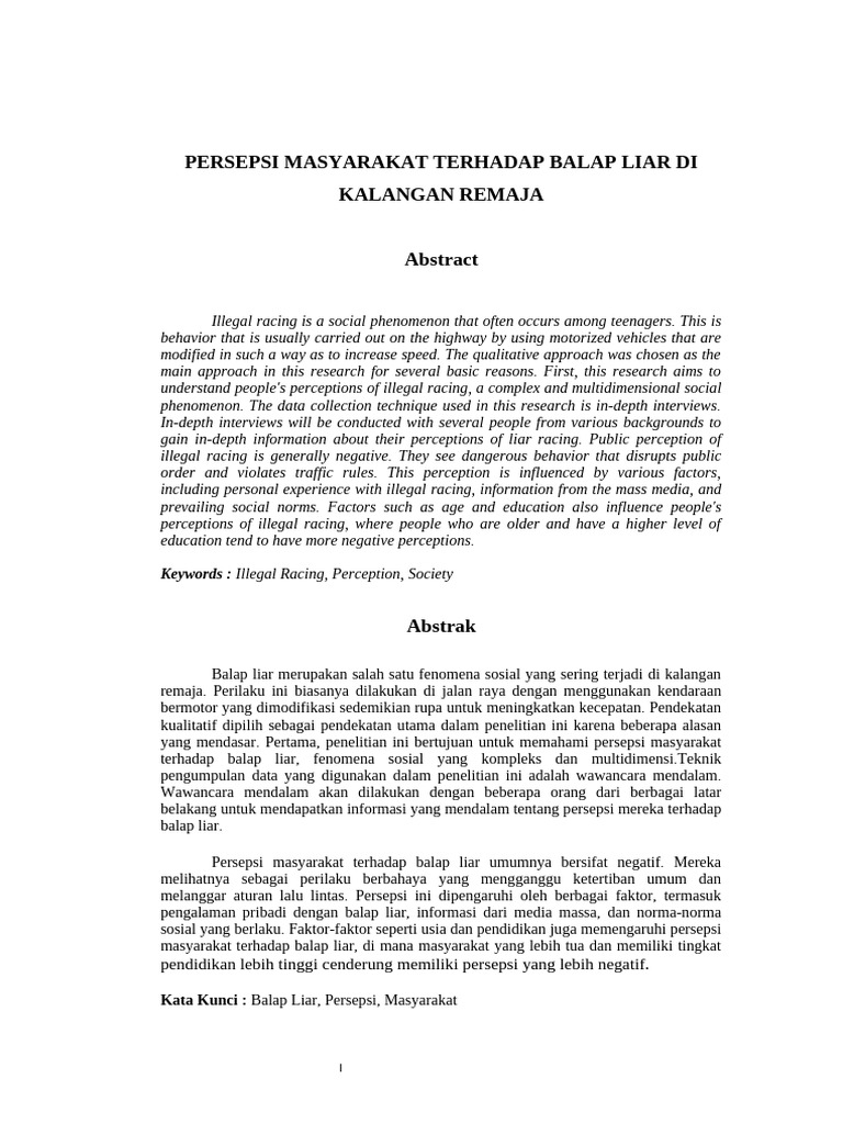 Makalah Persepsi Masyarakat | PDF