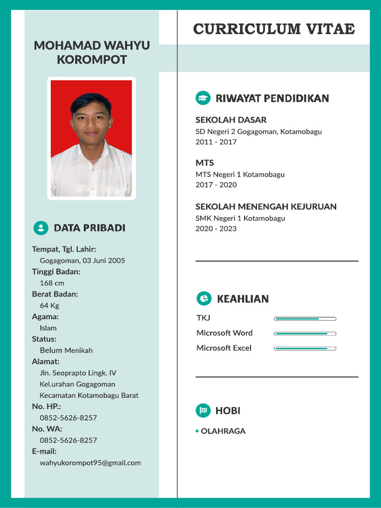 CV Mohamad Wahyu Korompot | PDF