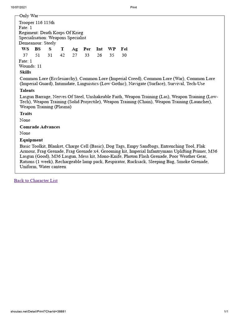 Trooper 116 | PDF