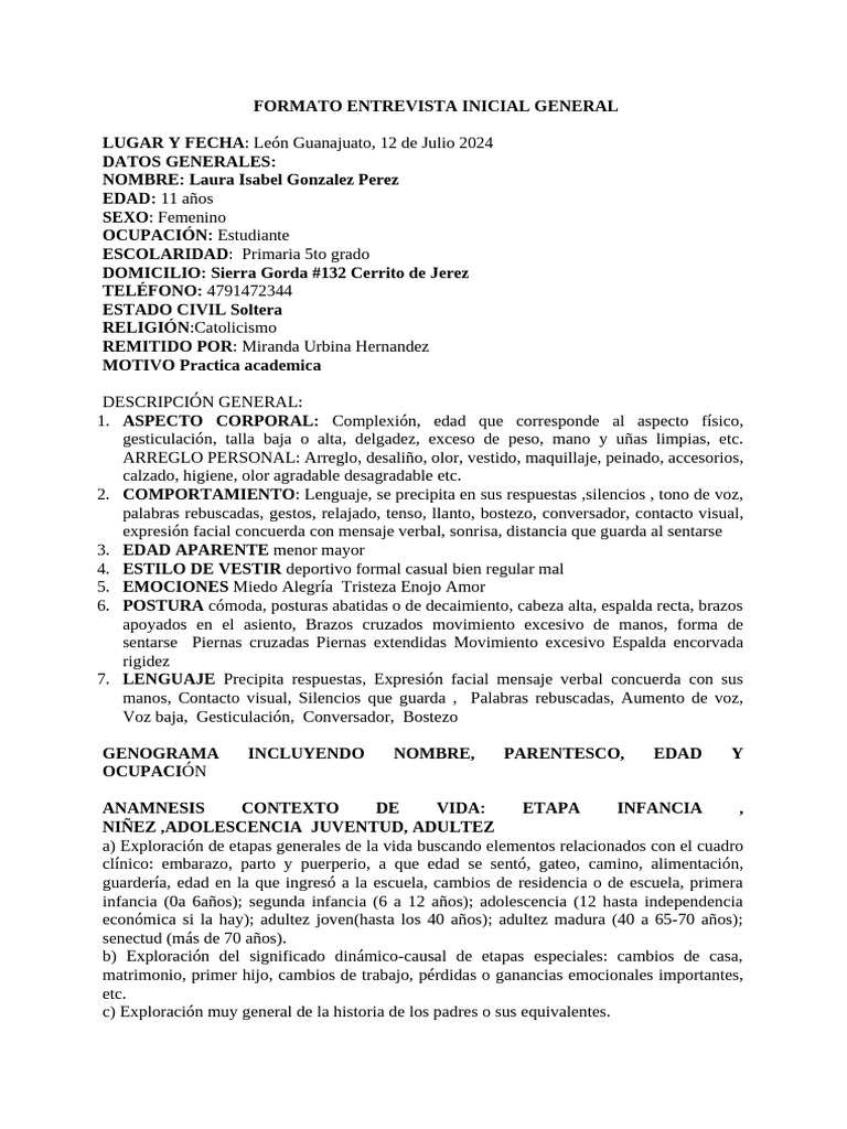 Formato de Entrevista | PDF