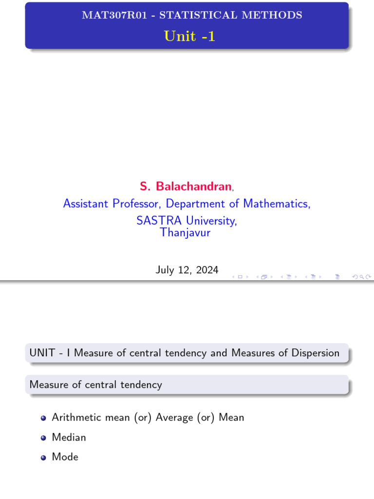 Unit 1 Introduction Statistics | PDF