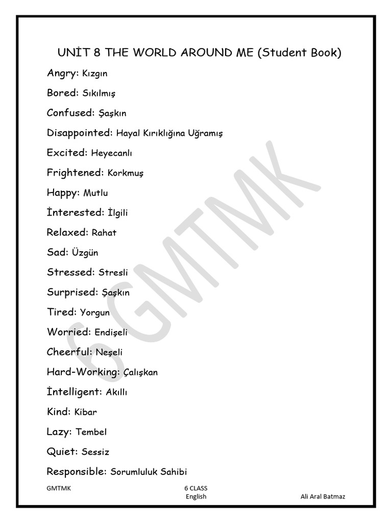 UNİT 8 THE WORLD AROUND ME Student Book | PDF