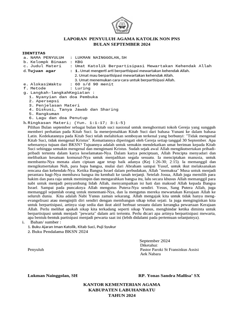 Pertemuan KBG - Sept 24 - LL | PDF