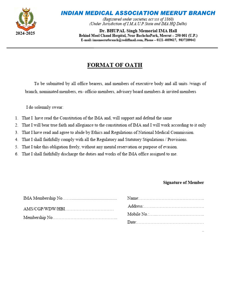 Format of Oath | PDF