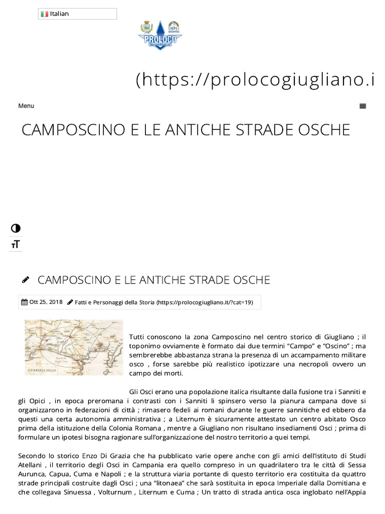 CAMPOSCINO e Le Antiche Strade Osche | PDF