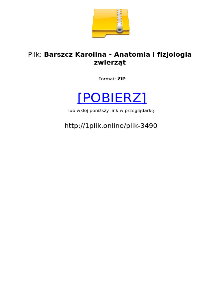 Barszcz Karolina - Anatomia I Fizjologia Zwierząt H | PDF