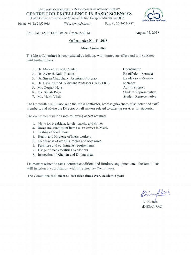 Mess Committee | PDF