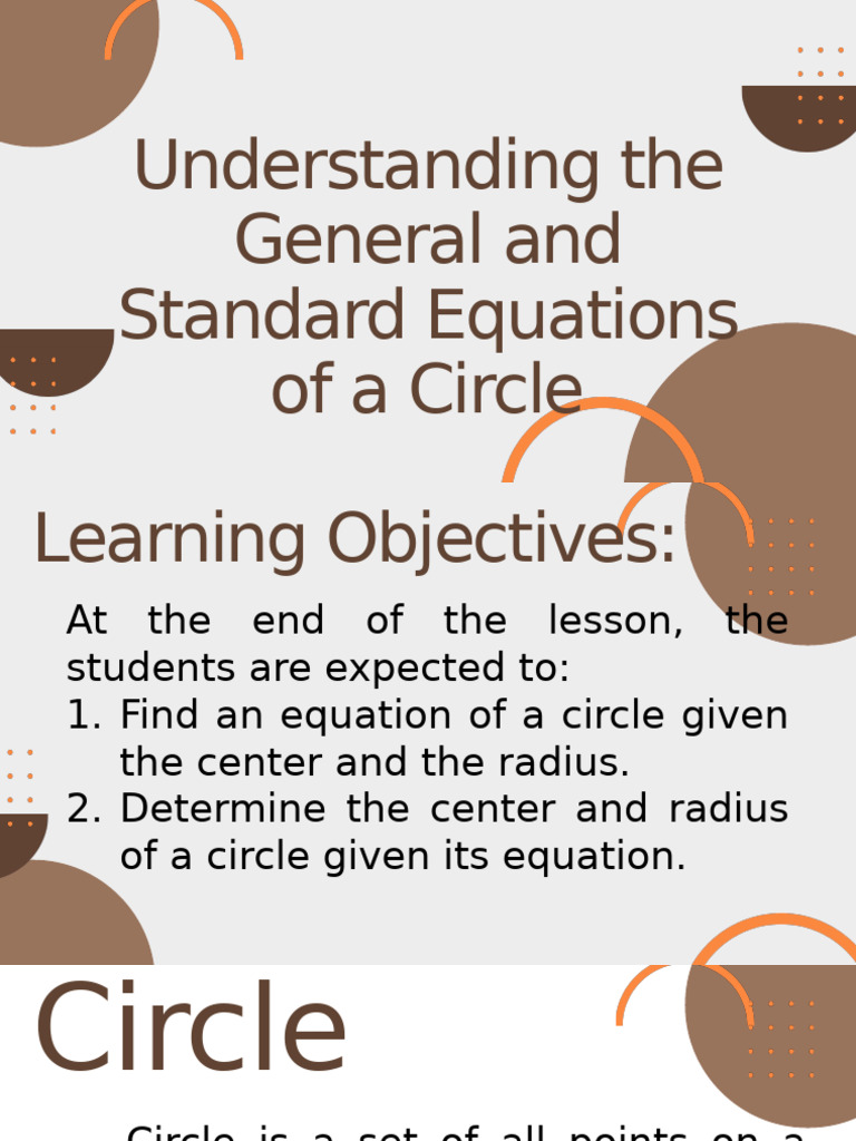 Conic Section Circle | PDF