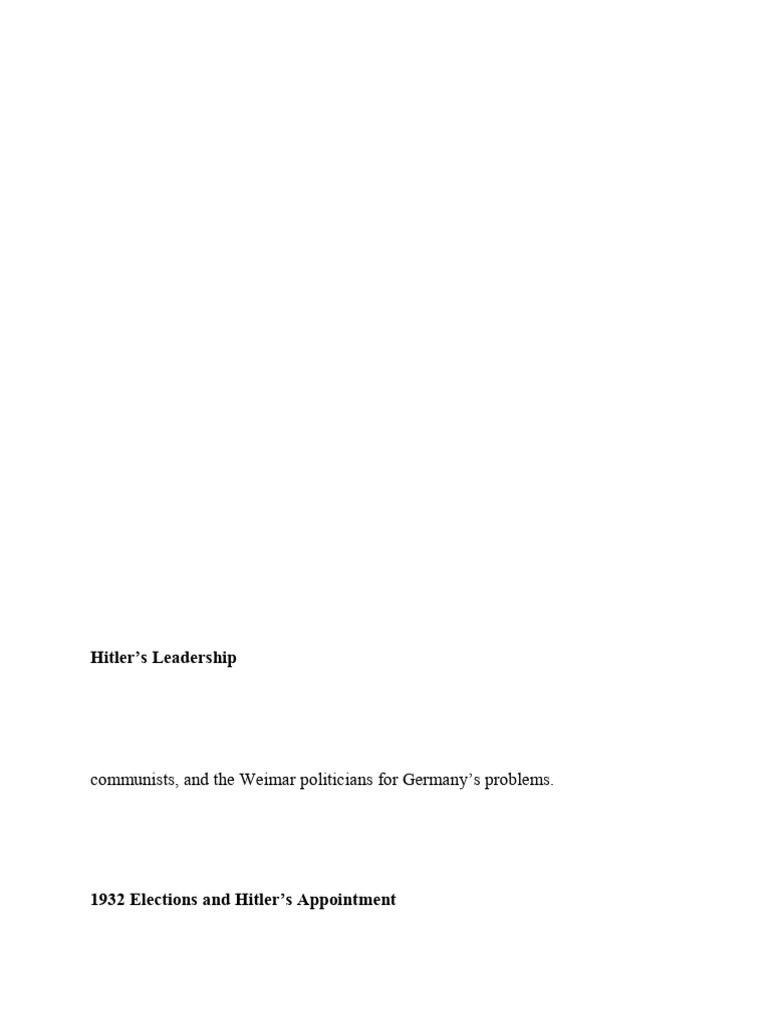 Rise of Nazism, Germany | PDF