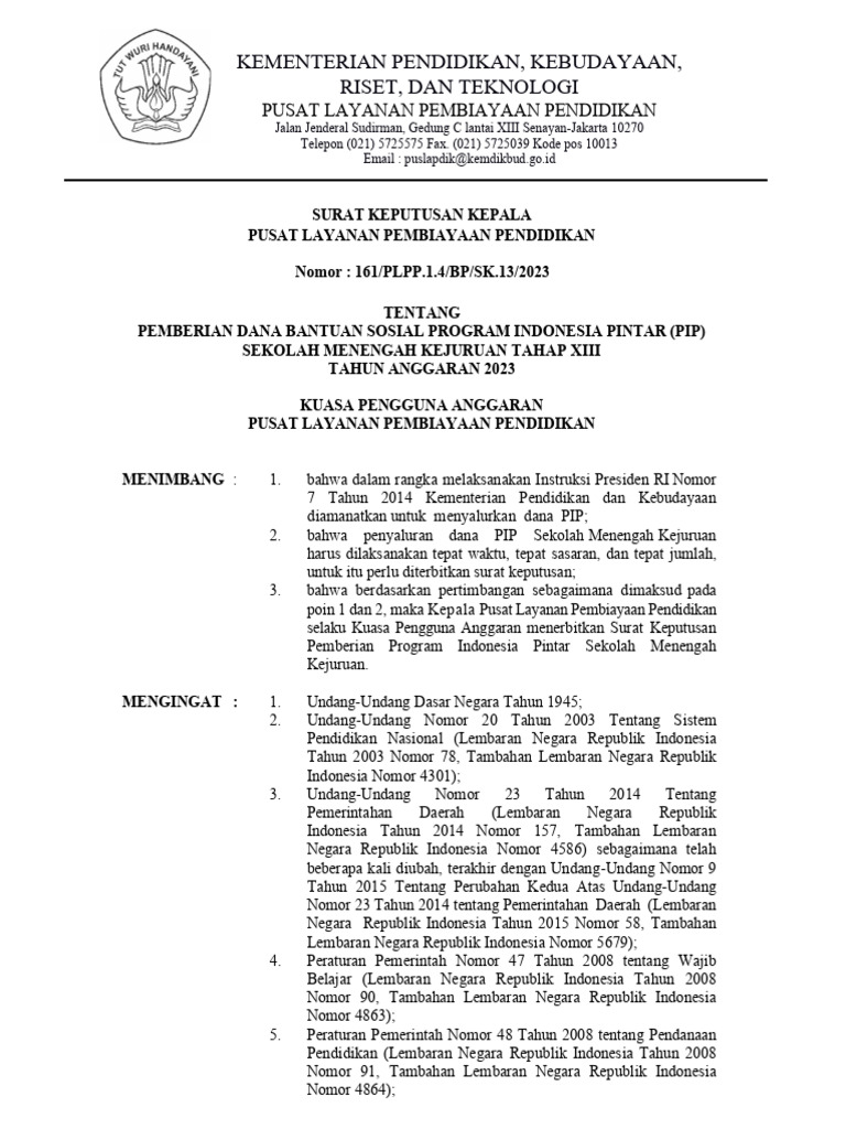 SK Pip SMK Tahap 13 Tahun 2023 | PDF