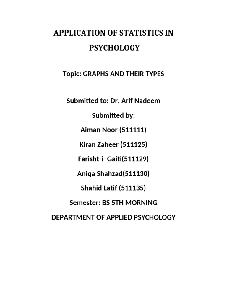 Application of Statistics in | PDF