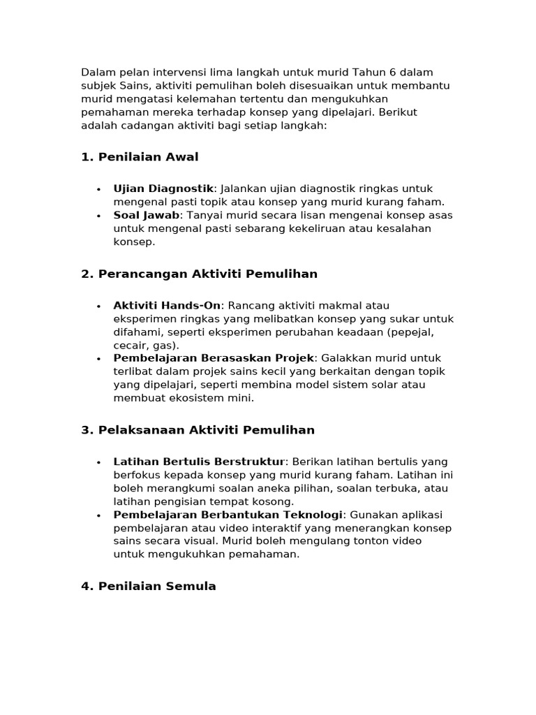 Contoh Aktiviti Pemulihan Tahap 2 | PDF