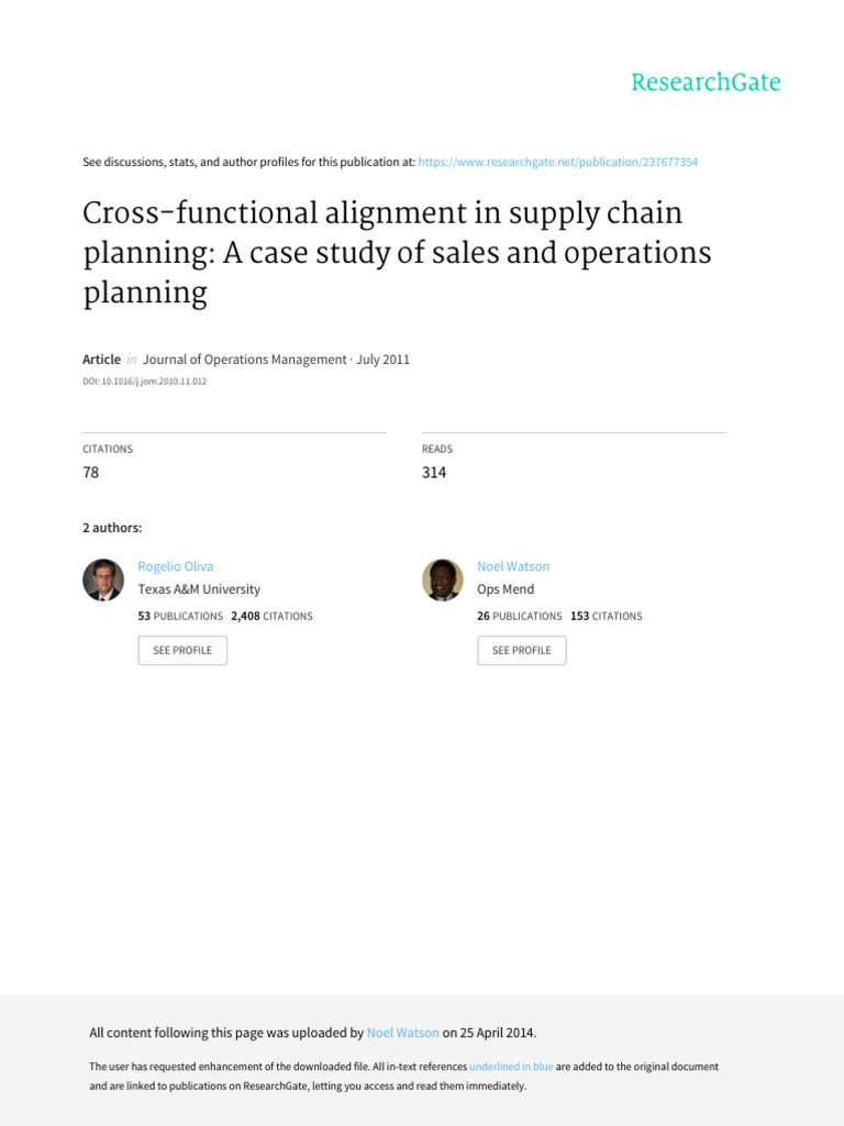 Cross Functional Alignment in Supply Cha | PDF