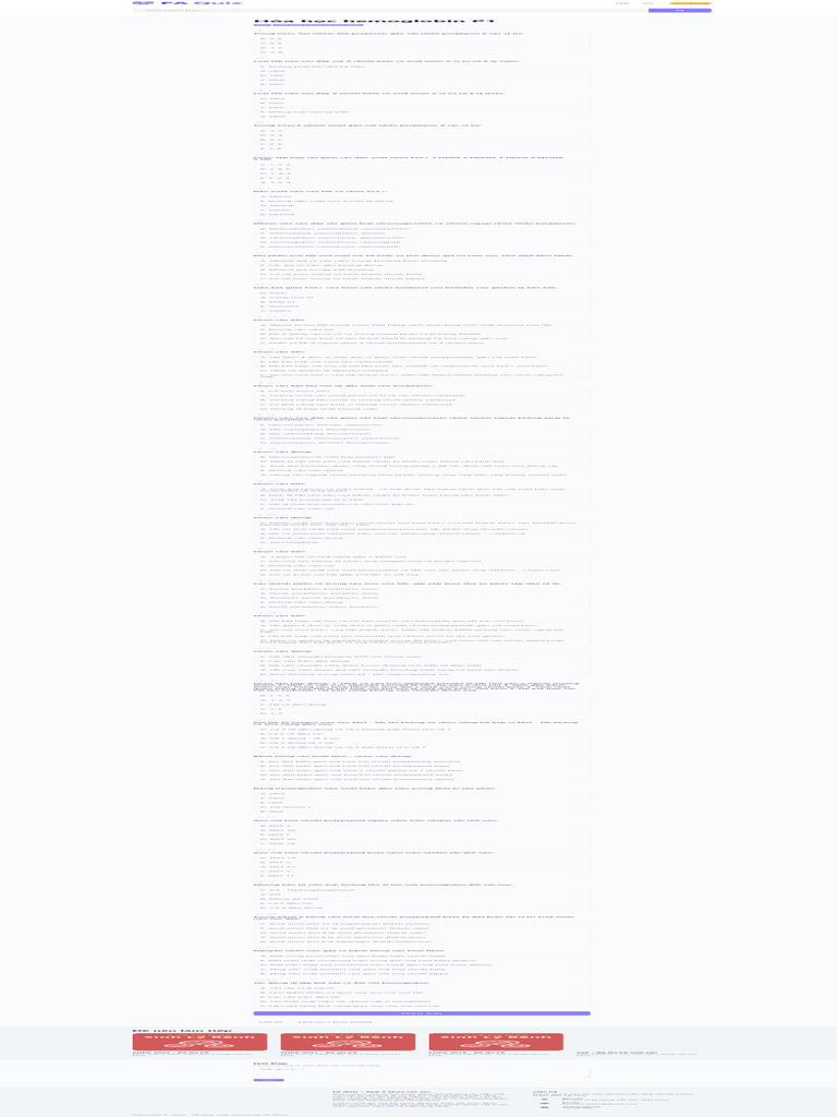 Hóa Học Hemoglobin P1 - FA Quiz | PDF