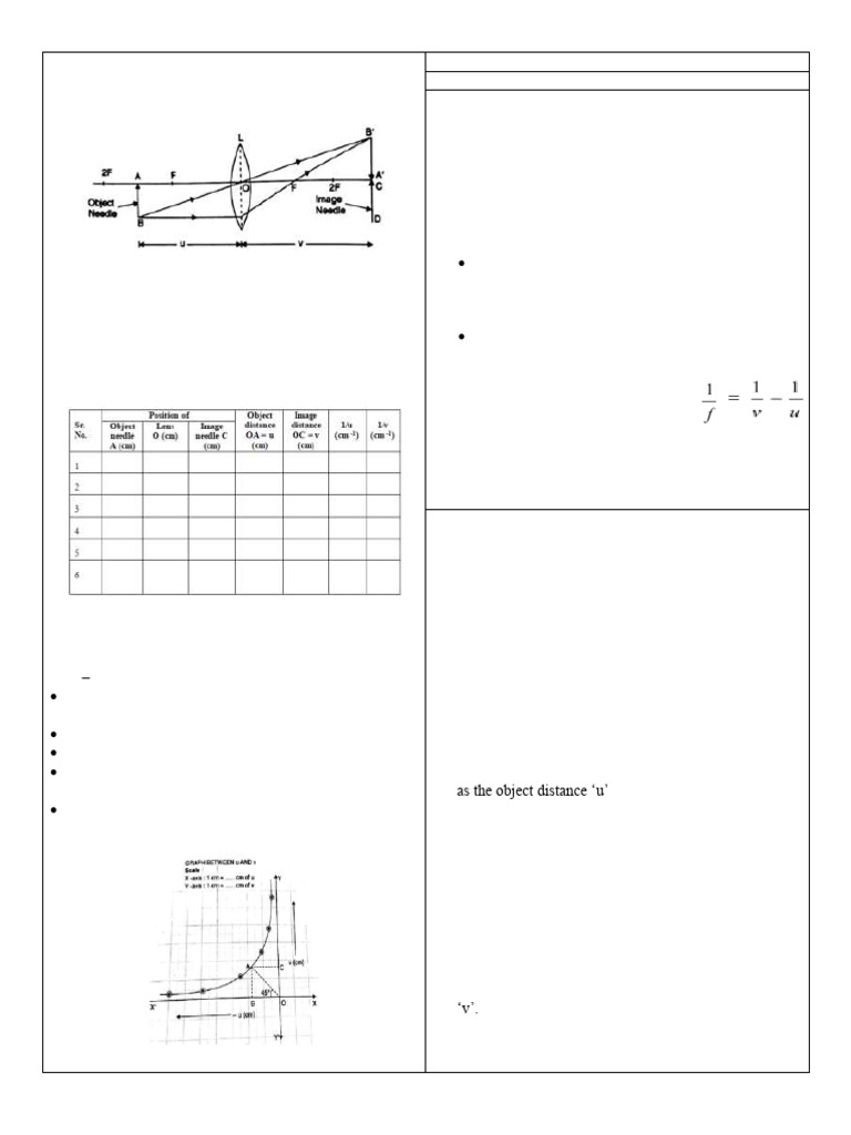 Experiment 5 - Focal Length of Convex Lens | PDF