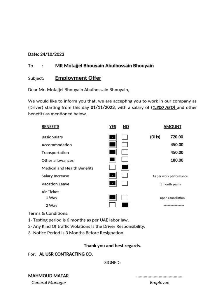 3a-Job Offer Template | PDF