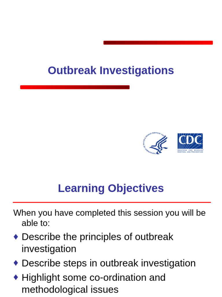 CDC Outbreak Investigation Steps | PDF | Epidemiology | Sensitivity And ...