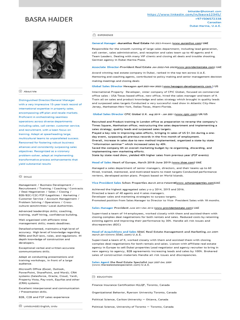 Resume Basra Haider | PDF