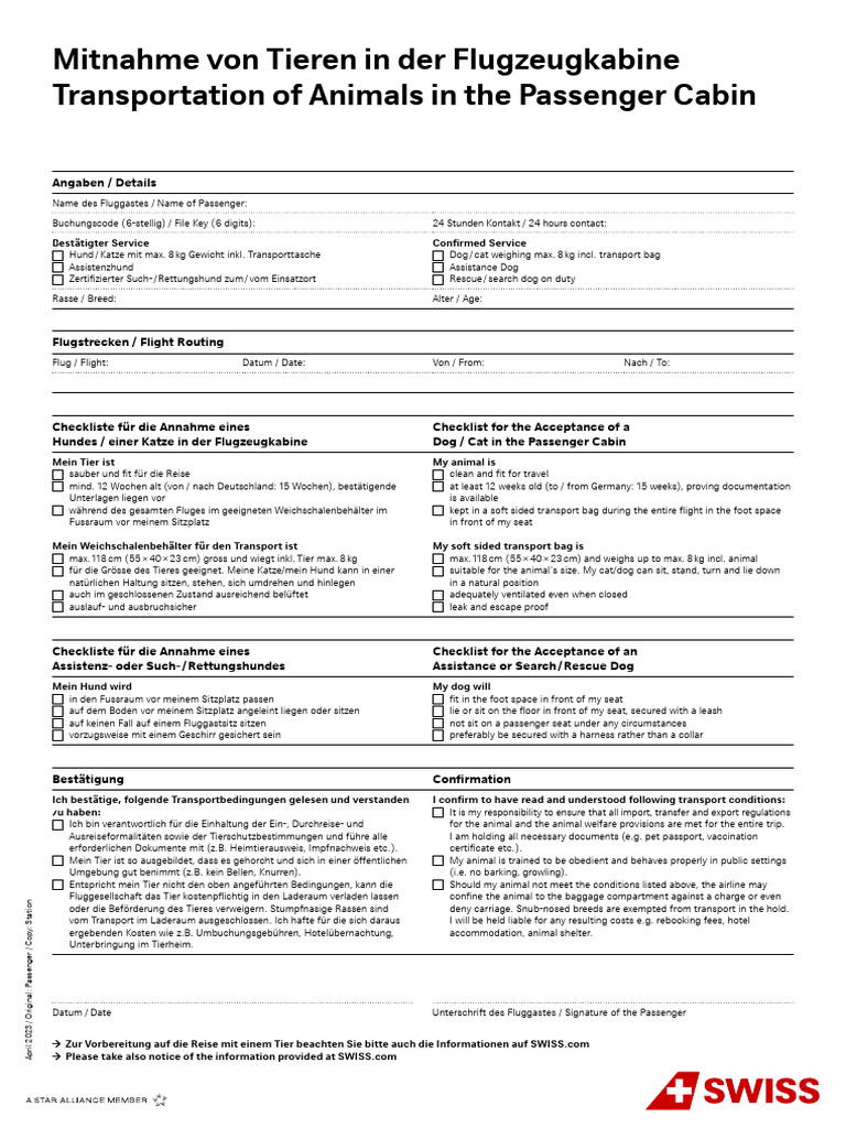 Animals in Cargo Form LX 052023 | PDF