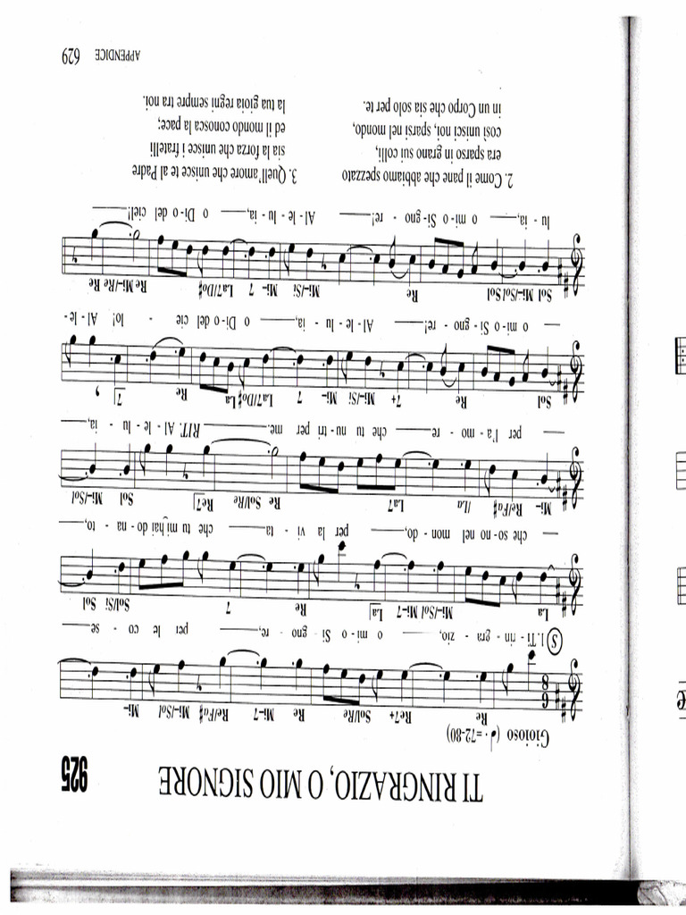 Ti Ringrazio O Mio Signore (Reduction) | PDF