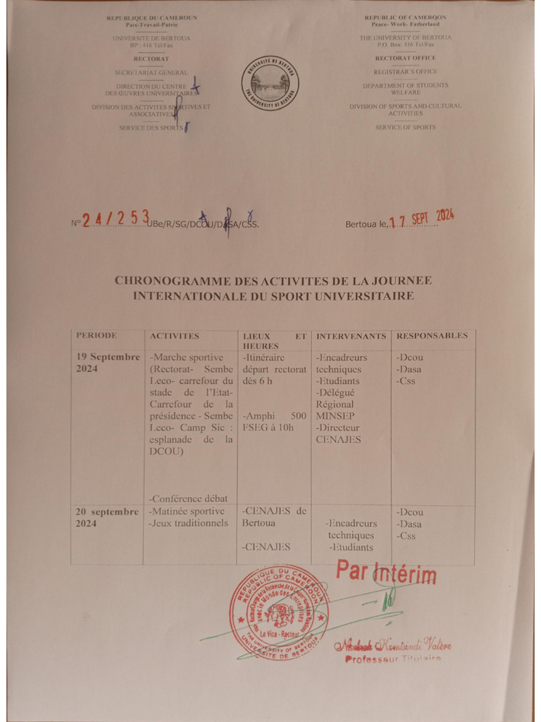 Chronogramme D'activités | PDF