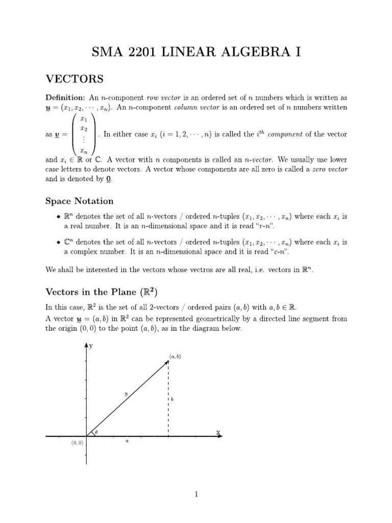 SMA 3003 Linear 1 Notes 1 | PDF