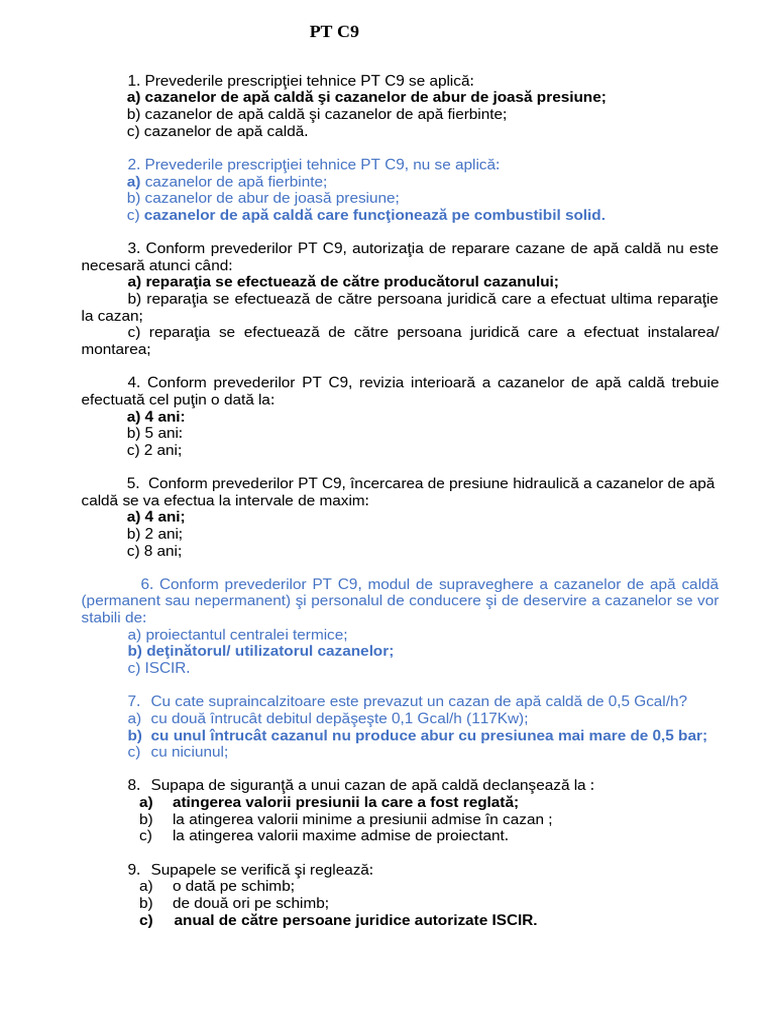 TESTE PT C9.Corectat | PDF