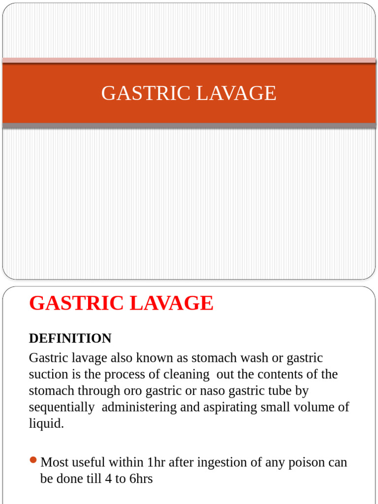 Gastric Lavage | PDF | Wellness