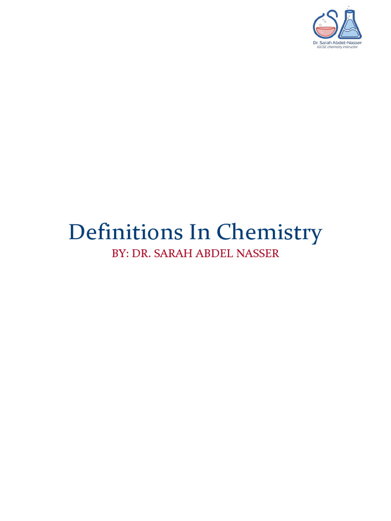 Basic Chemistry Definitions Explained | PDF | Chemical Reactions ...