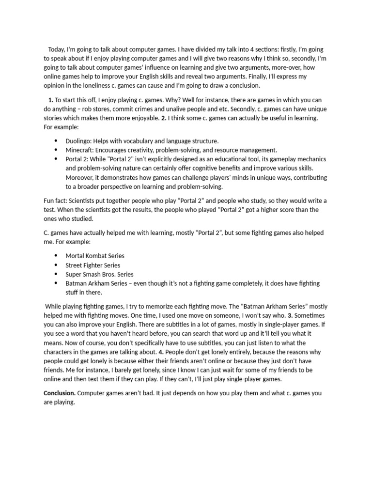 Adrijus Turla - Computer Games | PDF