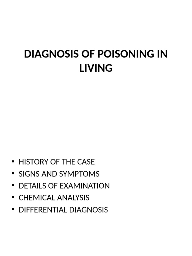 Diagnosis of Poisoning in Living | PDF