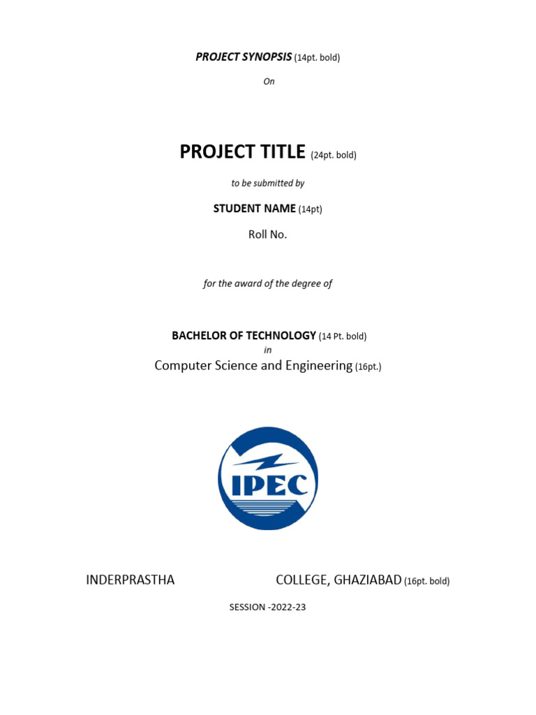 Mini Project Synopsis Format | PDF