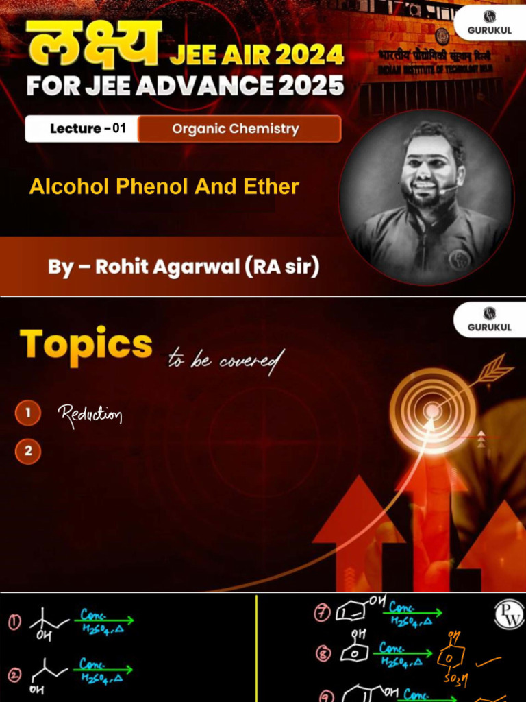 Alcohol Phenol and Ether 01 - Class Notes - Lakshya JEE AIR Recorded ...