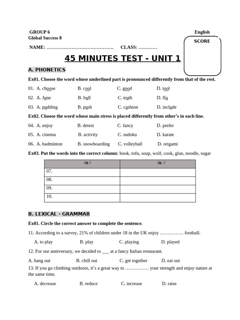 Group 6 Test 45p 1 | PDF