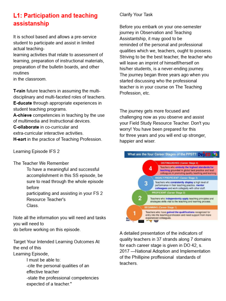 Field Study 2 Midterm Notes | PDF | Teachers | Learning