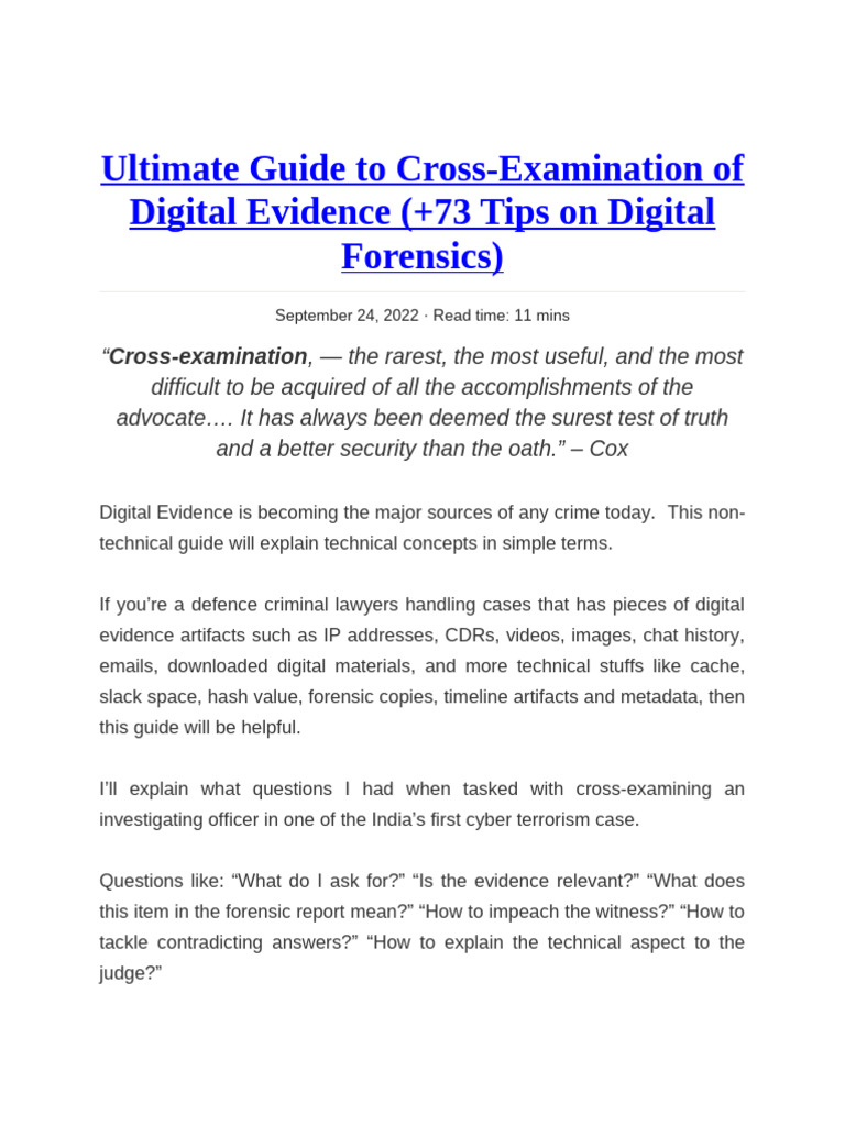 Digital Evidence | PDF