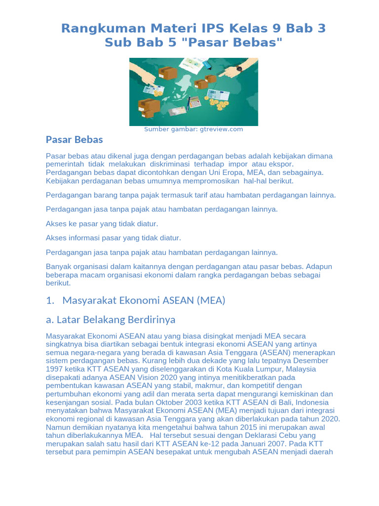 Rangkuman Materi IPS Kelas 9 Bab 3 Sub Bab 5 | PDF