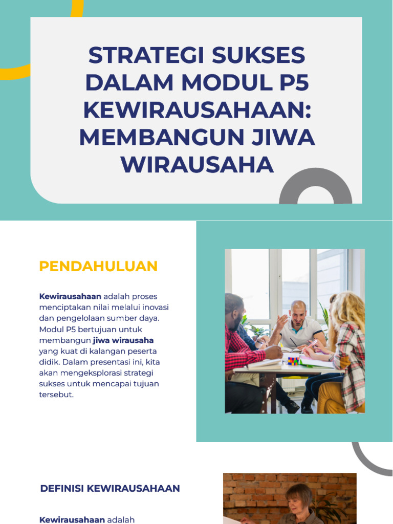 Slidesgo Strategi Sukses Dalam Modul p5 Kewirausahaan Membangun Jiwa Wirausaha ...
