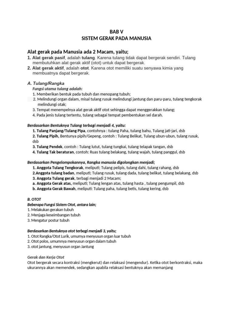 Sistem Gerak | PDF | Kajian Bahasa Asing | Kesehatan Holistik