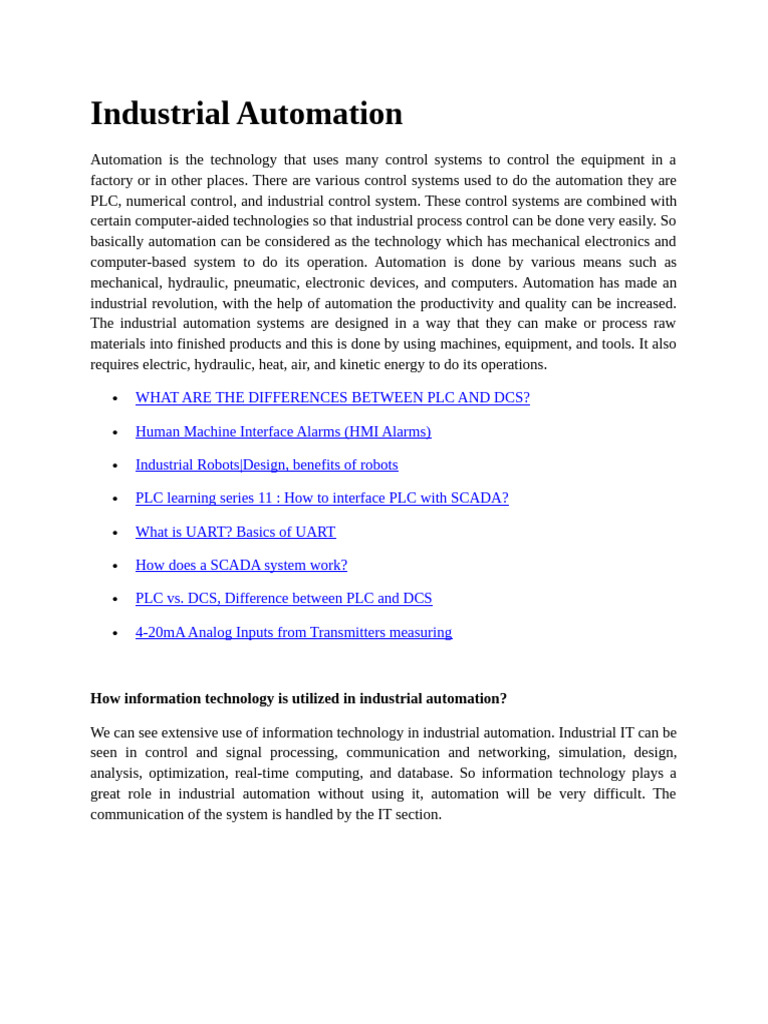 Industrial Automation | PDF | Automation | Programmable Logic Controller
